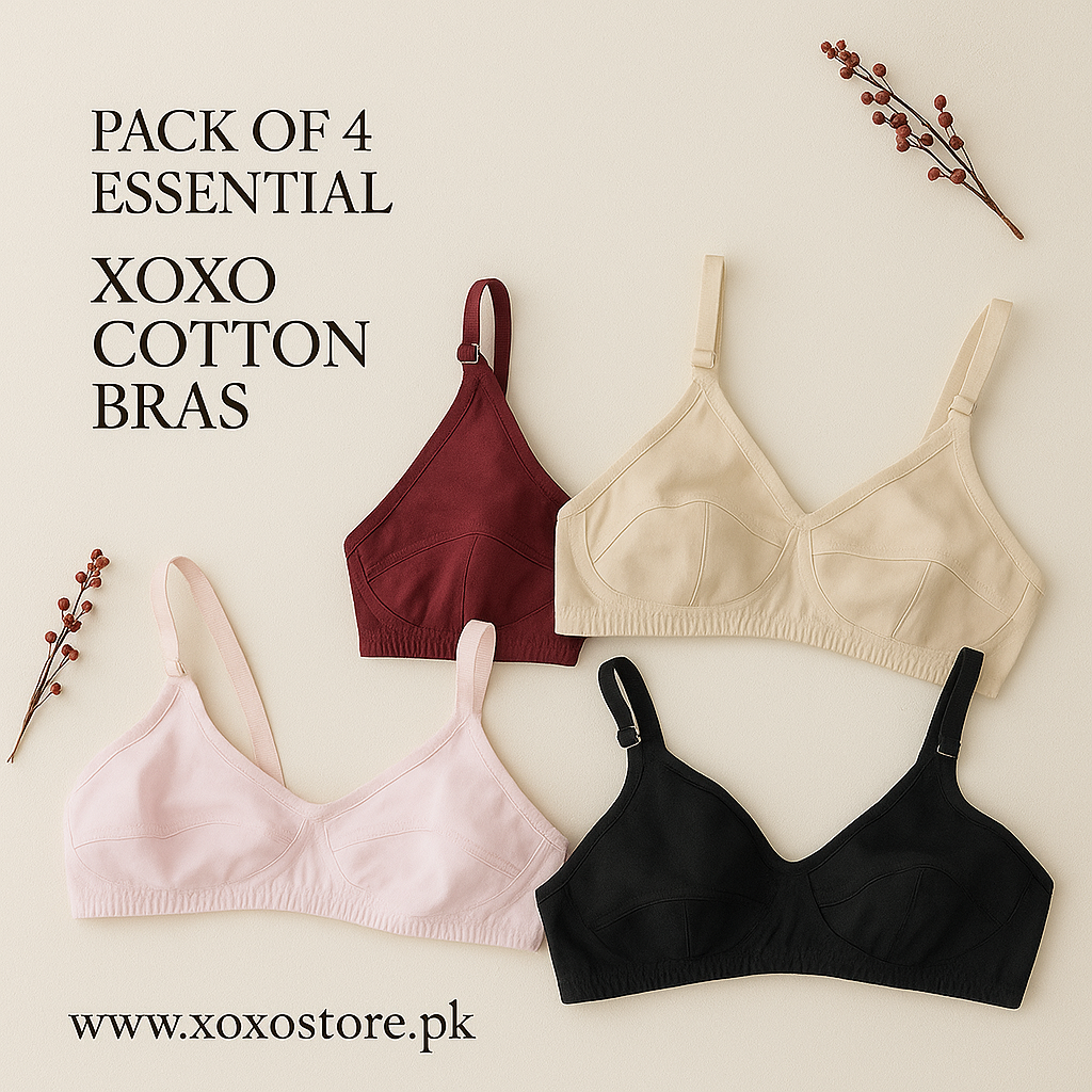 Pack of 4 Essential Xoxo Cotton Bras – XOXO Store